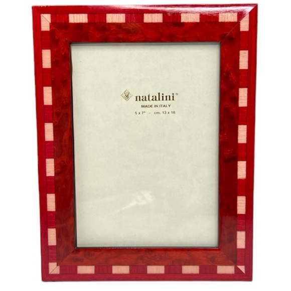 Natalini | Accents | Natalini Red Ribbon Wood Picture Frame 5 X 7 Nwt | Poshmark
